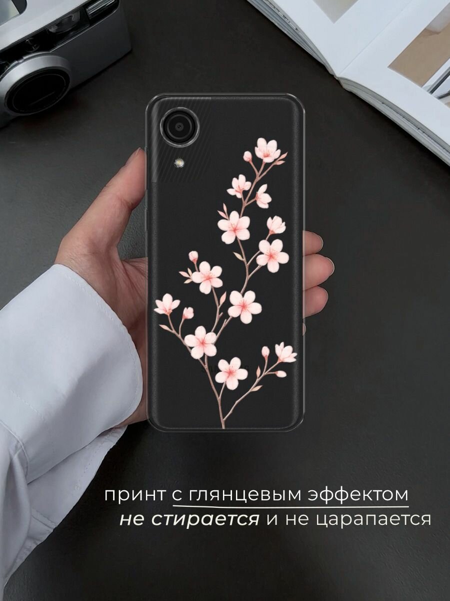 Чехол на Samsung Galaxy A03 Core / Самсунг Галакси А03 Core с принтом "Веточка сакуры 2" — фото 1