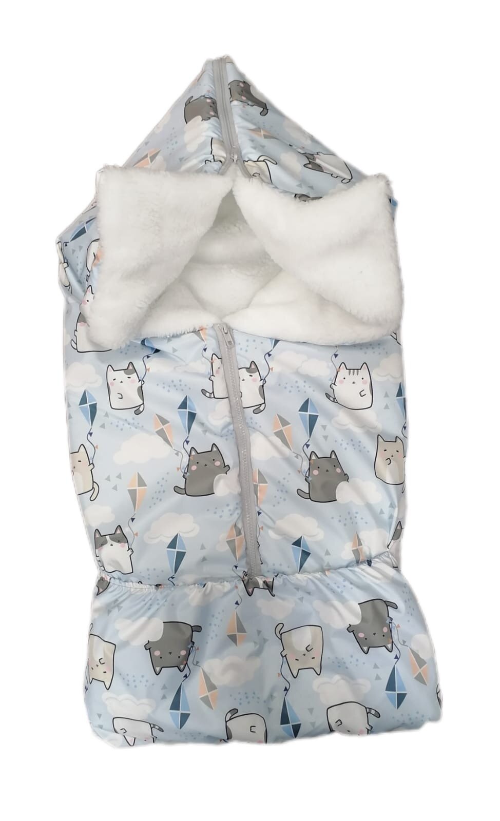Конверт для новорожденного зимний Снолики, Коты серые