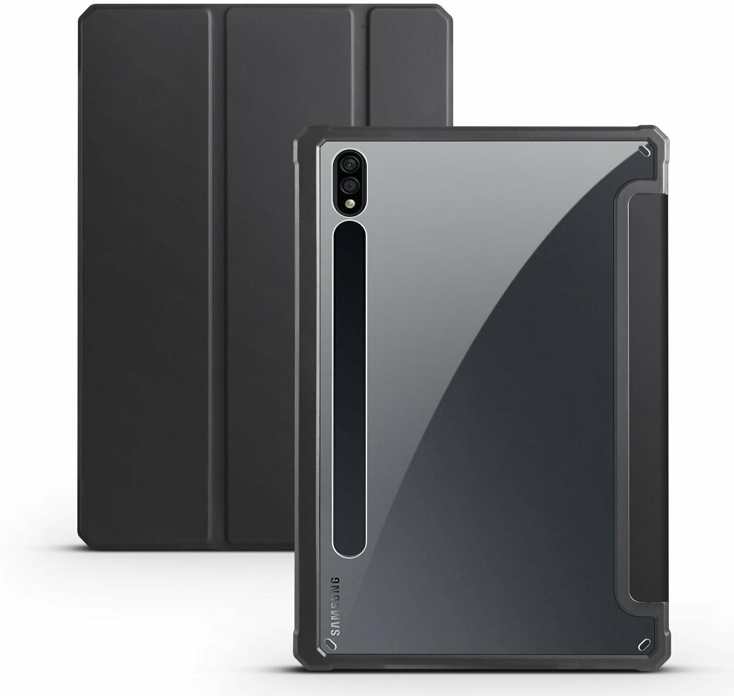 Чехол Samsung Galaxy Tab S7+ / S7 FE / S8+12.4" с держателем для стилуса (PC) черныйA