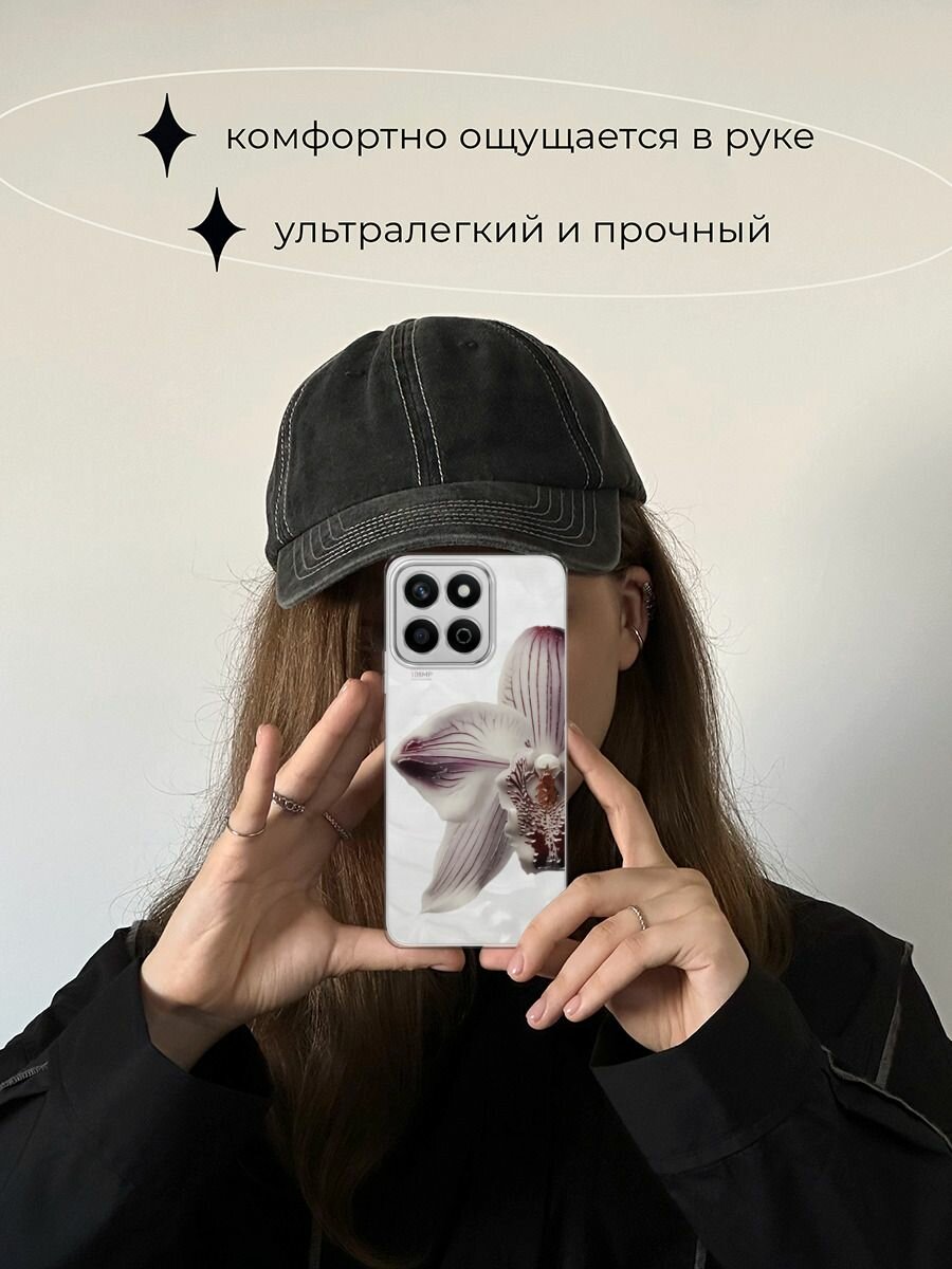 Силиконовый чехол на Honor X7c / Хонор X7c с принтом Белая орхидея — фото 1