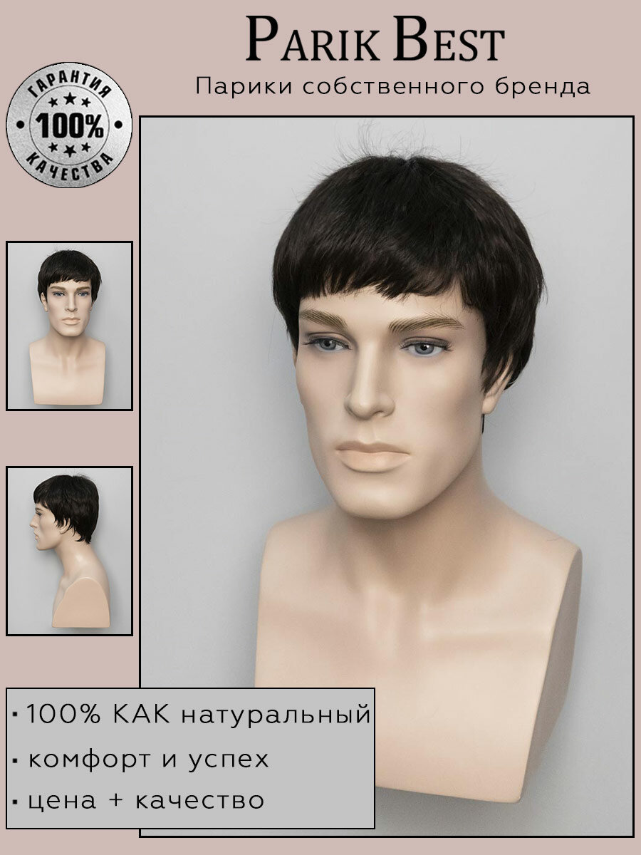 Парик мужской. Модель SANI 885 termo (6), термостойкий, брюнет.