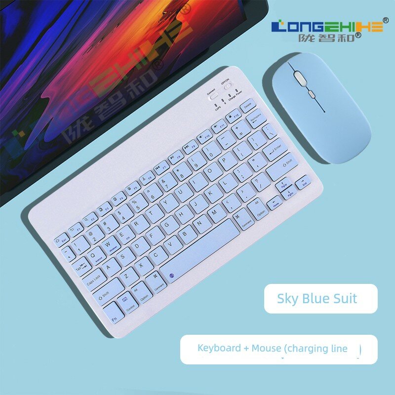 10inch Портативная бесшумная беспроводная Bluetooth-клавиатура и мышь, подходящая для планшетов, iPad, мобильных