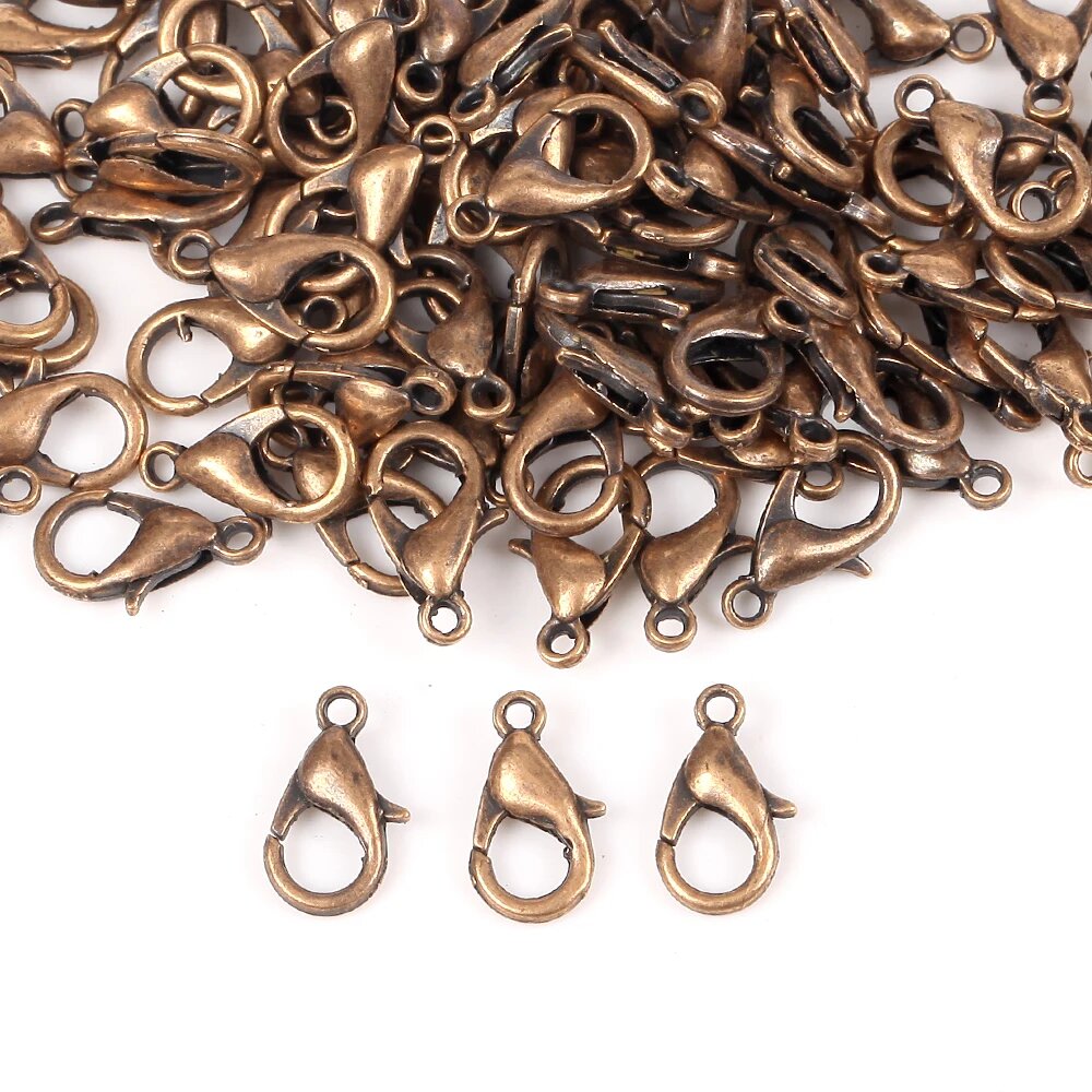 Карабины для бижутерии IYKWIM 30 шт. золото/серебро 30pcs 10x5mm, Ancient red