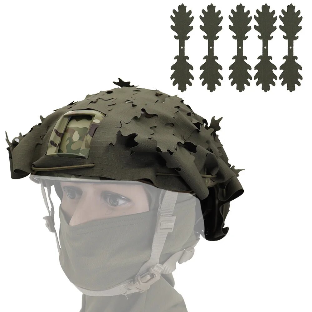 Тактический чехол на шлем FAST, камуфляж Leaf Green