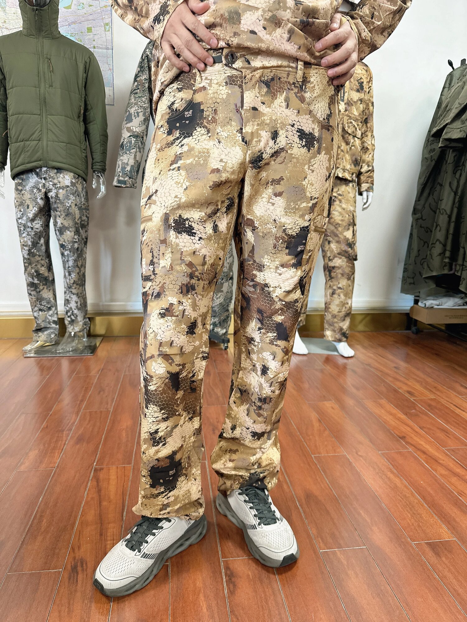 Ainfad мужские охотничьи брюки полиэстер В36, Yellow camouflage