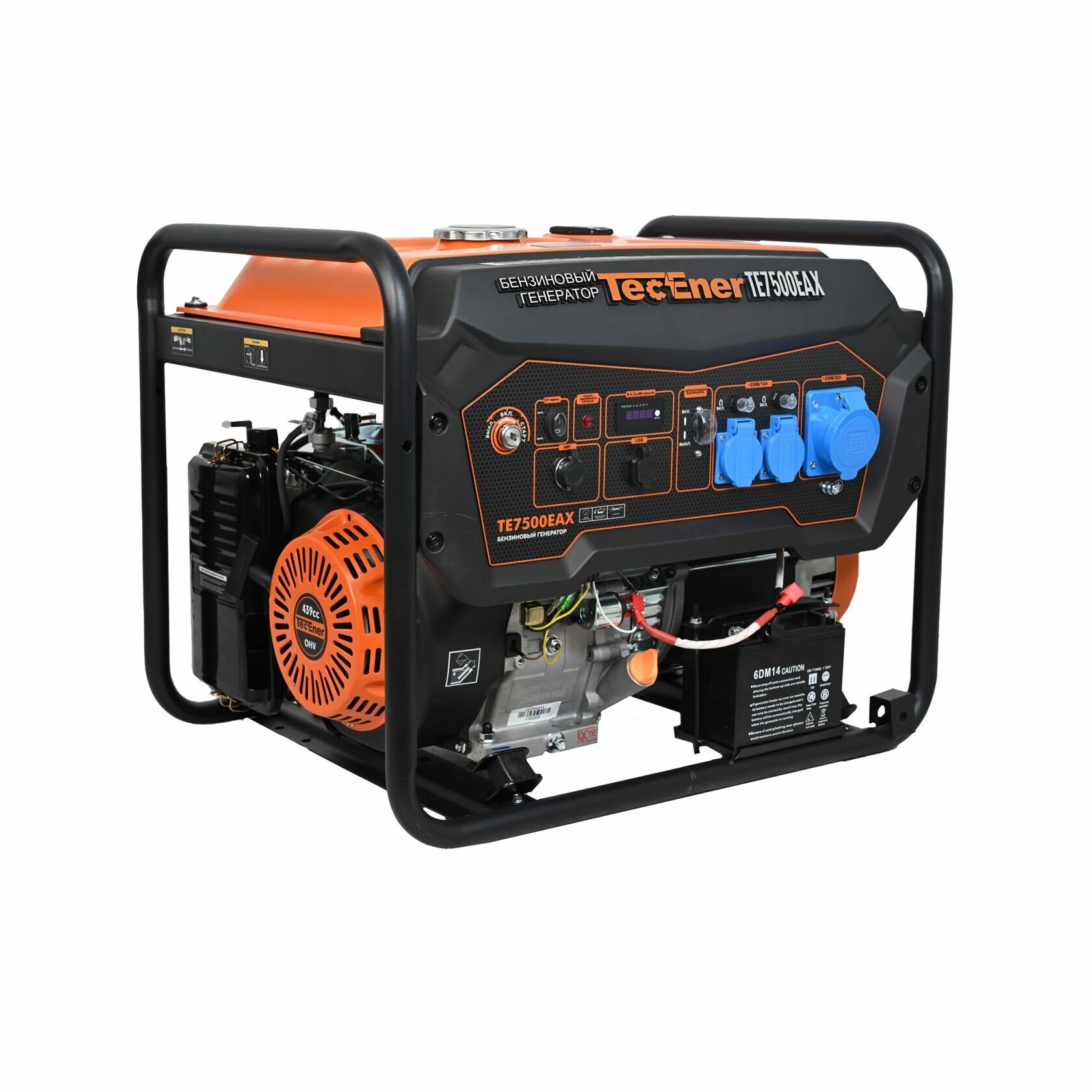 Бензиновый генератор TecEner TE 7500EAX, открытый, с автозапуском 7,5 кВт