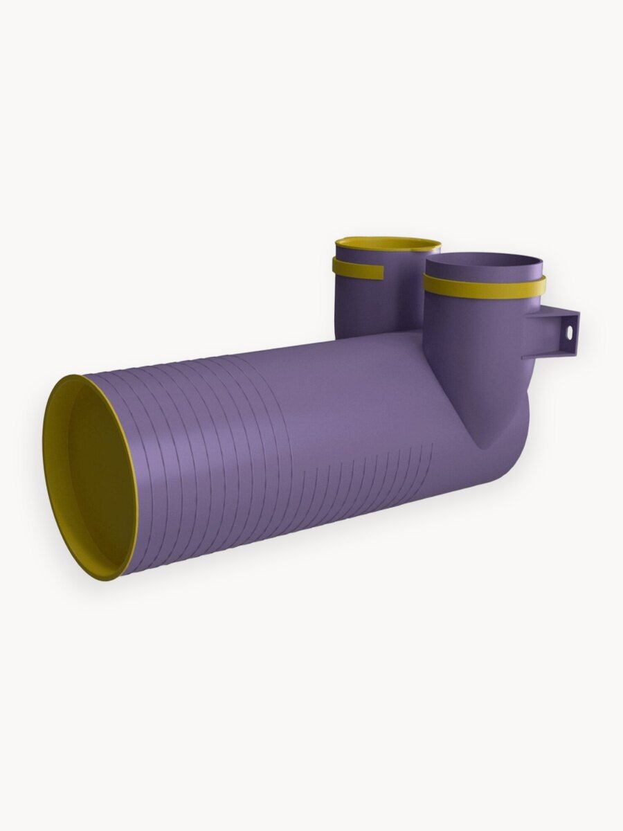 Provent VPP 125/75х2 адаптер (пленум) угловой пластиковый круглый на 2 выхода Провент