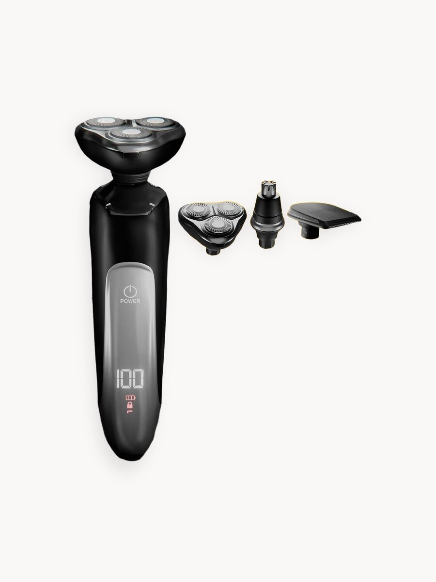 Электробритва мужская электрическая, машинка для стрижки, бритва 4 в 1 с насадками, быстрой зарядкой, водонепроницаемая