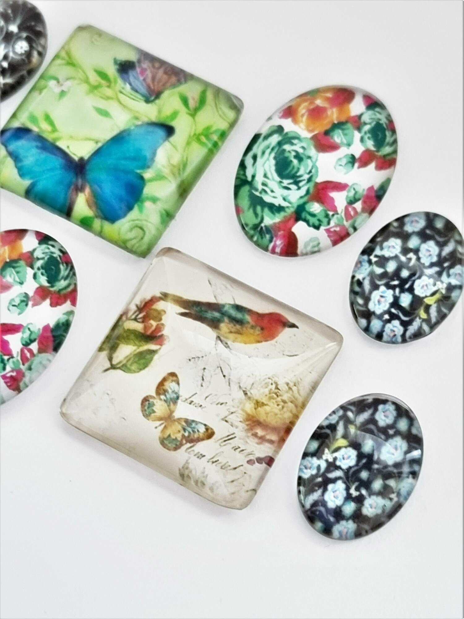 Кабошоны с рисунками № 5: 12-25мм. 8шт.