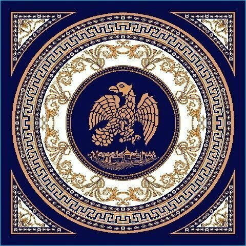 Ковер Орлец квадрат на пол в храм 140х140 см темно-синий ворс 8 мм 272772 KoverVDom