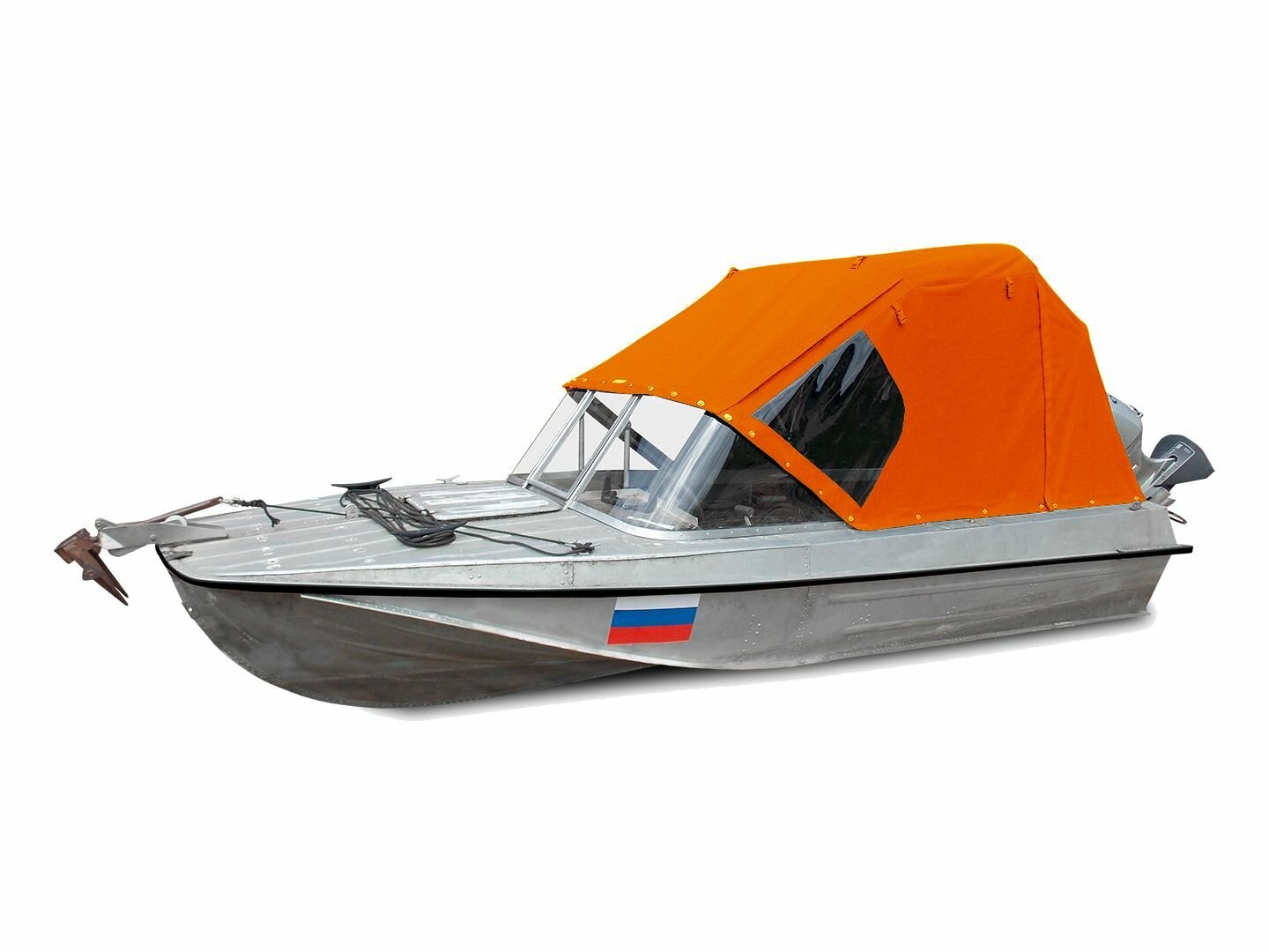 Казанка 5М. Стекло с калиткой, тент, дуги, крепление. Комплект