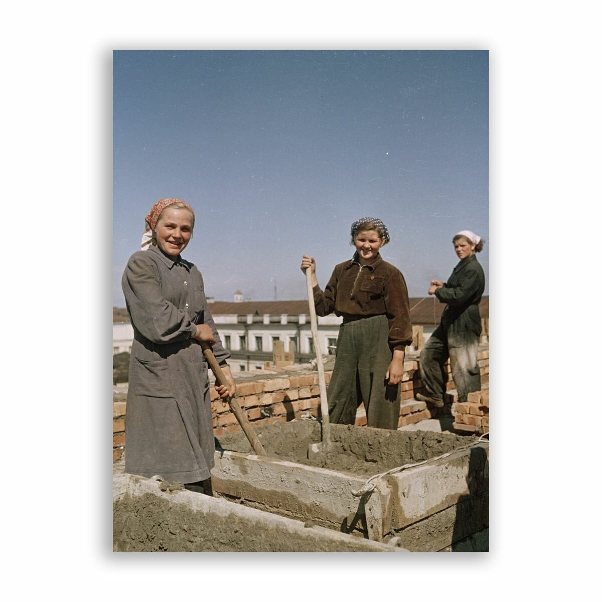 Советский постер, плакат на бумаге / Советские рабочие / Размер 30 x 40 см