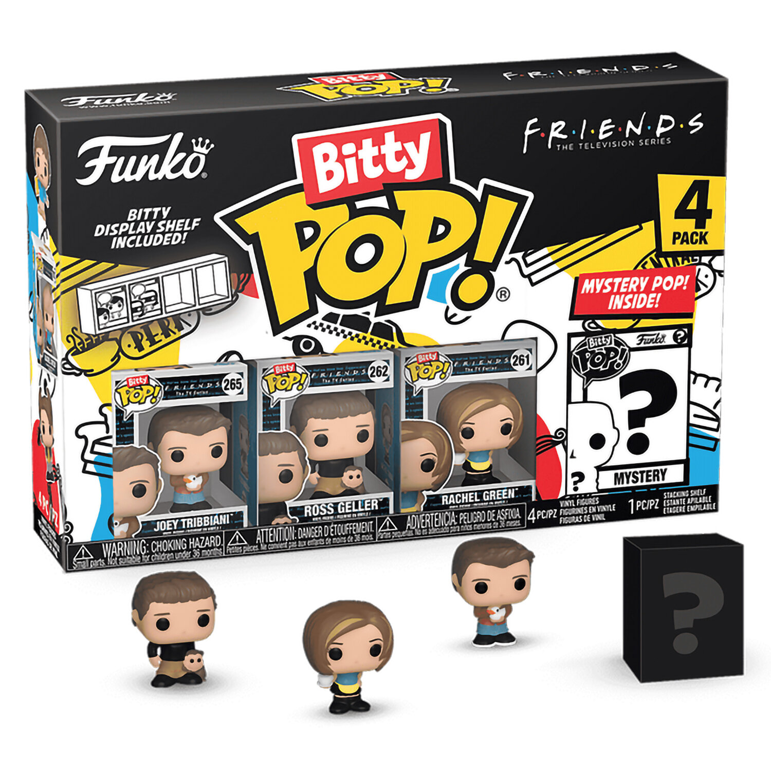 Набор фигурок Funko Bitty POP! Friends S2 Joey Tribbiani+Ross Geller+Rachel Green+Mystery(1 of 4)4PK 73049