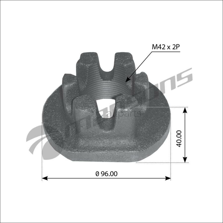 MANSONS 300185 гайка ступицы! корончатая M42x2 H=40 D96 SW65 \BPW