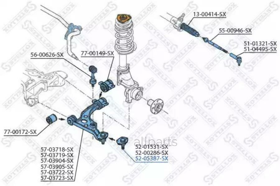 STELLOX 5205387SX Шаровая опора 1800kg Fiat Ducato, Peugeot Boxer 01>