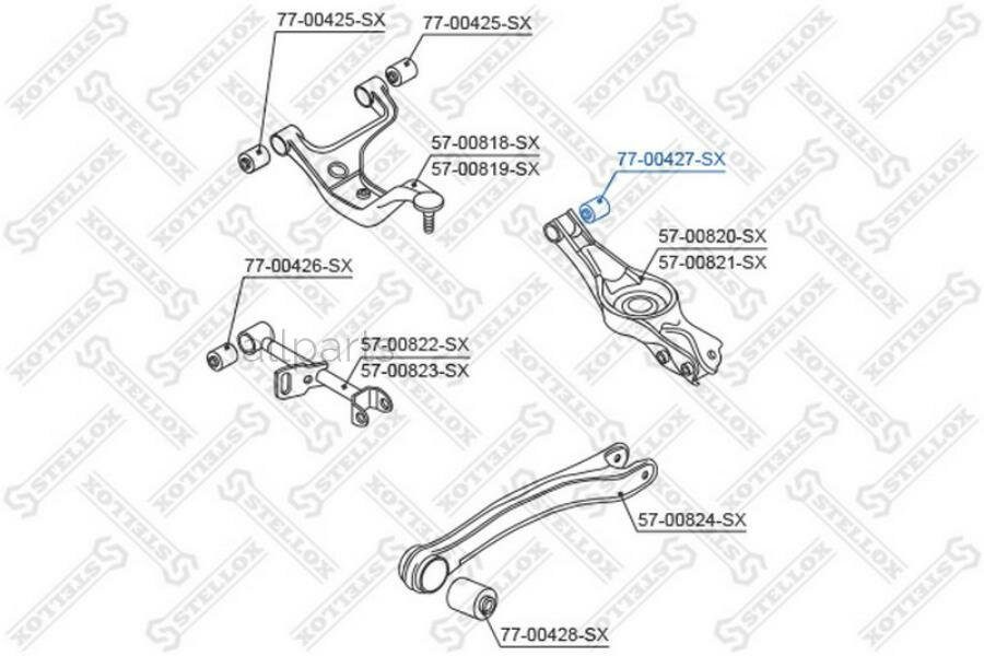 STELLOX 7700427SX сайлентблок рычага зад. подв. попереч!\ Suzuki Grand Vitara 06>