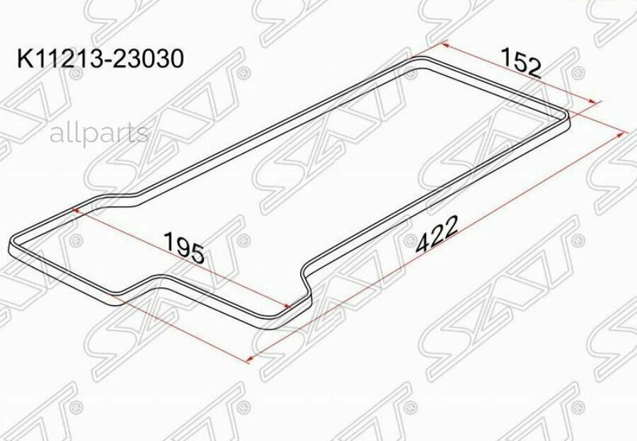 SAT K11213-23030 Прокладка клапанной крышки Toyota Ractis 05-10 / Vitz 01-10 1SZFE;2SZFE