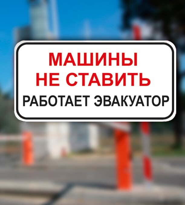Информационный знак "Машины не ставить" 300х600мм, класс Iб