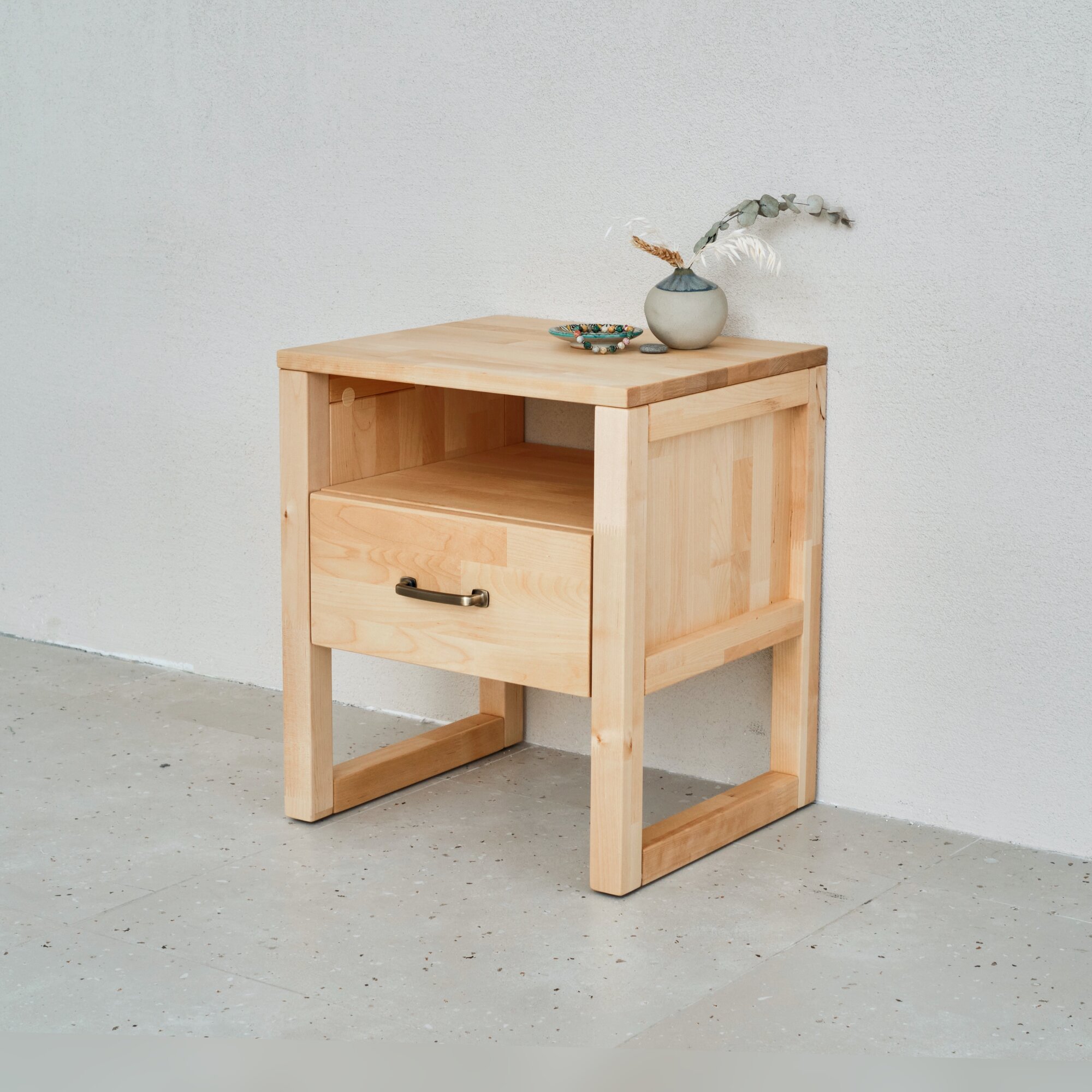 Тумба прикроватная деревянная Next Датское масло, 1 ящ, из массива березы, 45х40х52 см, Равновесие