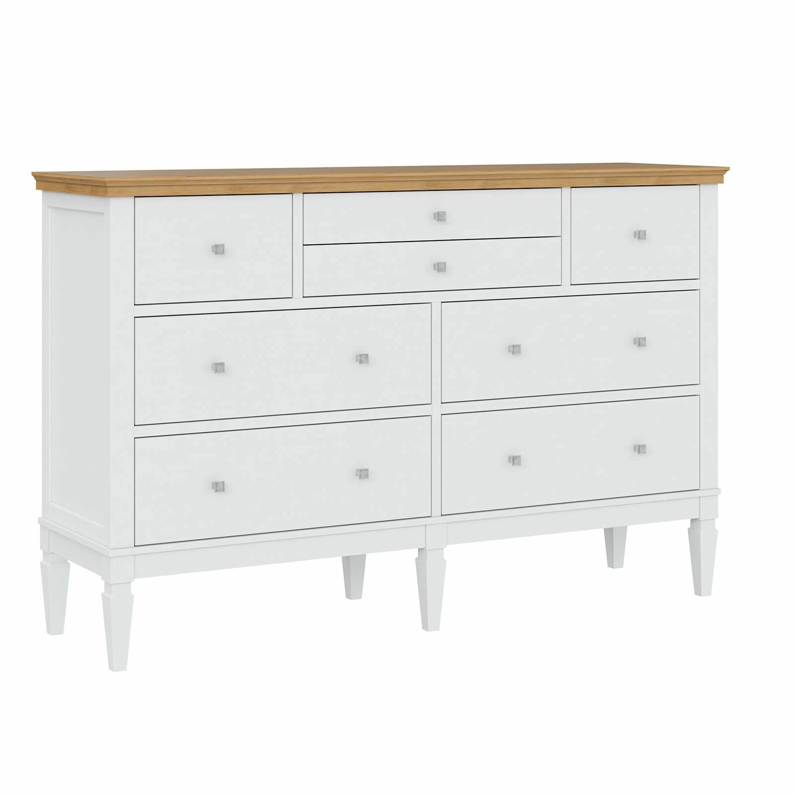 Комод ММЦ Спальня Ольса 224 (белый лак+антик №24) из массива сосны