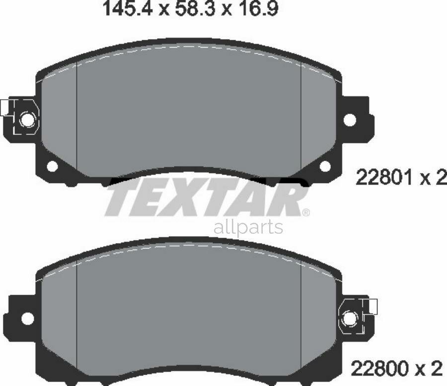 TEXTAR 2280001 Колодки пер. SUBARU FORESTER 18=>, IMPREZA 16=>