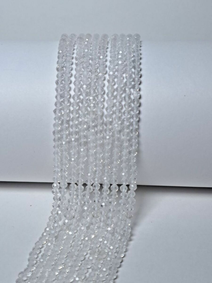 Бусины горный хрусталь, натуральный камень, для рукоделия, для творчества, для украшений, 3.5-4 мм