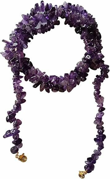 Цепочка для очков из натурального аметиста шнурок для очков держатель для очков Hrustalek