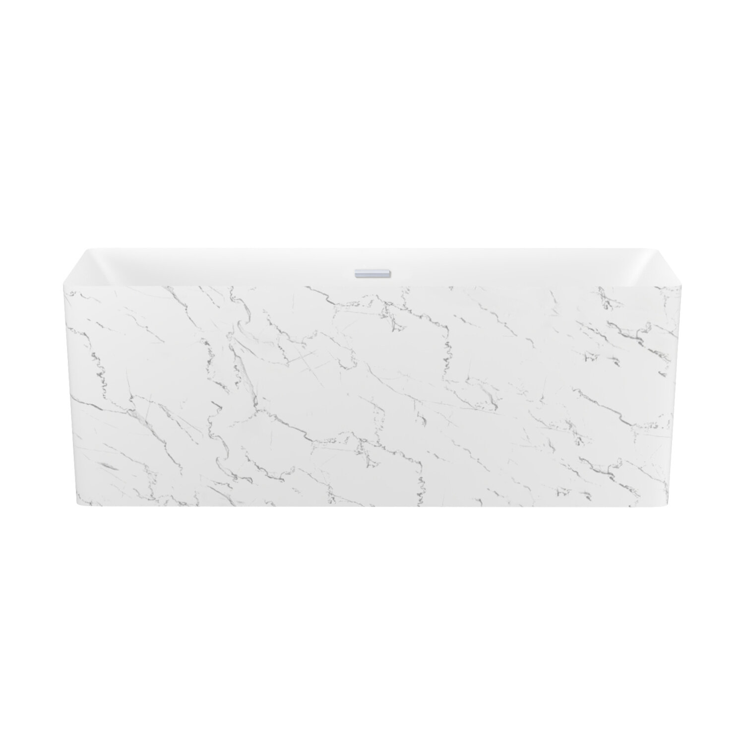 Отдельностоящая ванна акриловая 166 х 77 см Wellsee Pure BY Wellsee 230706001 в наборе 4 в 1: чаша ванны белый глянец (стенки матовый белый мрамор), ножки, экран, слив-перелив