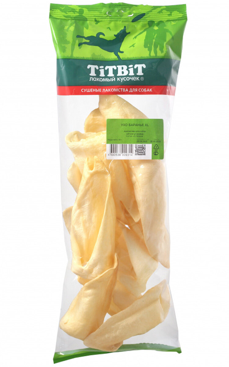 Лакомство TIT BIT для собак ухо баранье XL (1 шт)