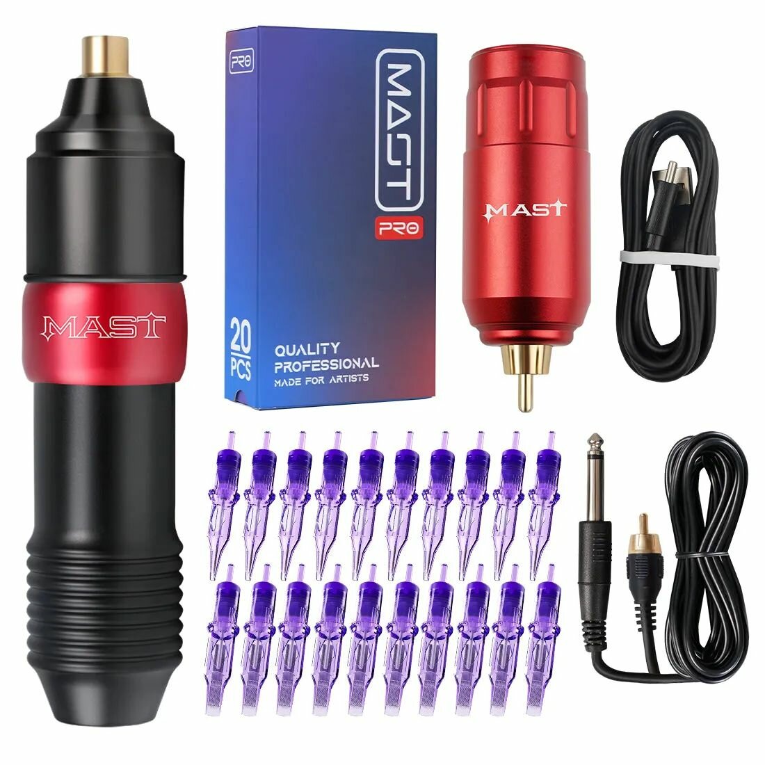 Набор c тату машинкой Mast Sai и блоками U1 Battery RCA Red