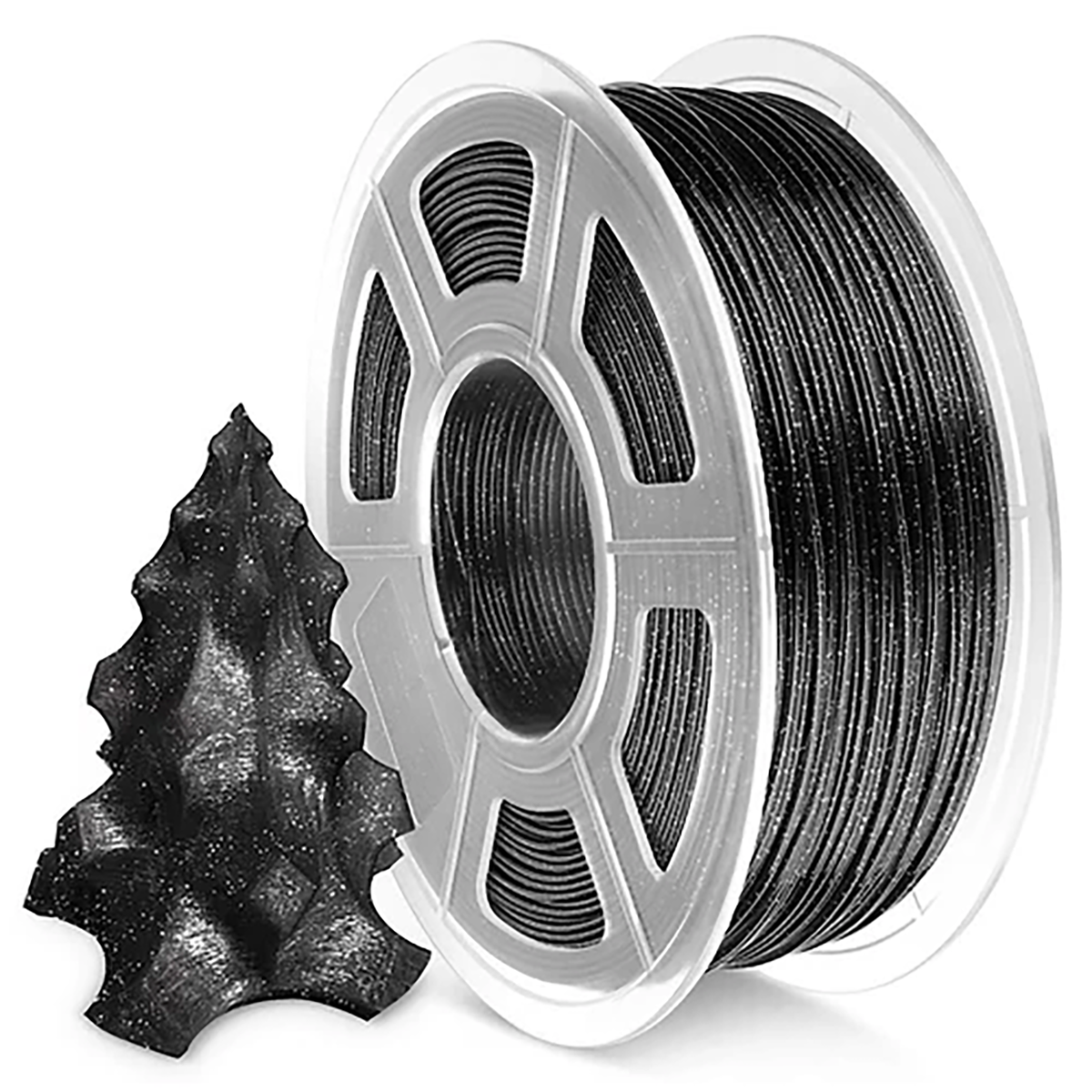 Филамент NVPRINT PLA Twinkling Black для 3D печати диаметр 1.75мм длина 330 метров масса 1 кг