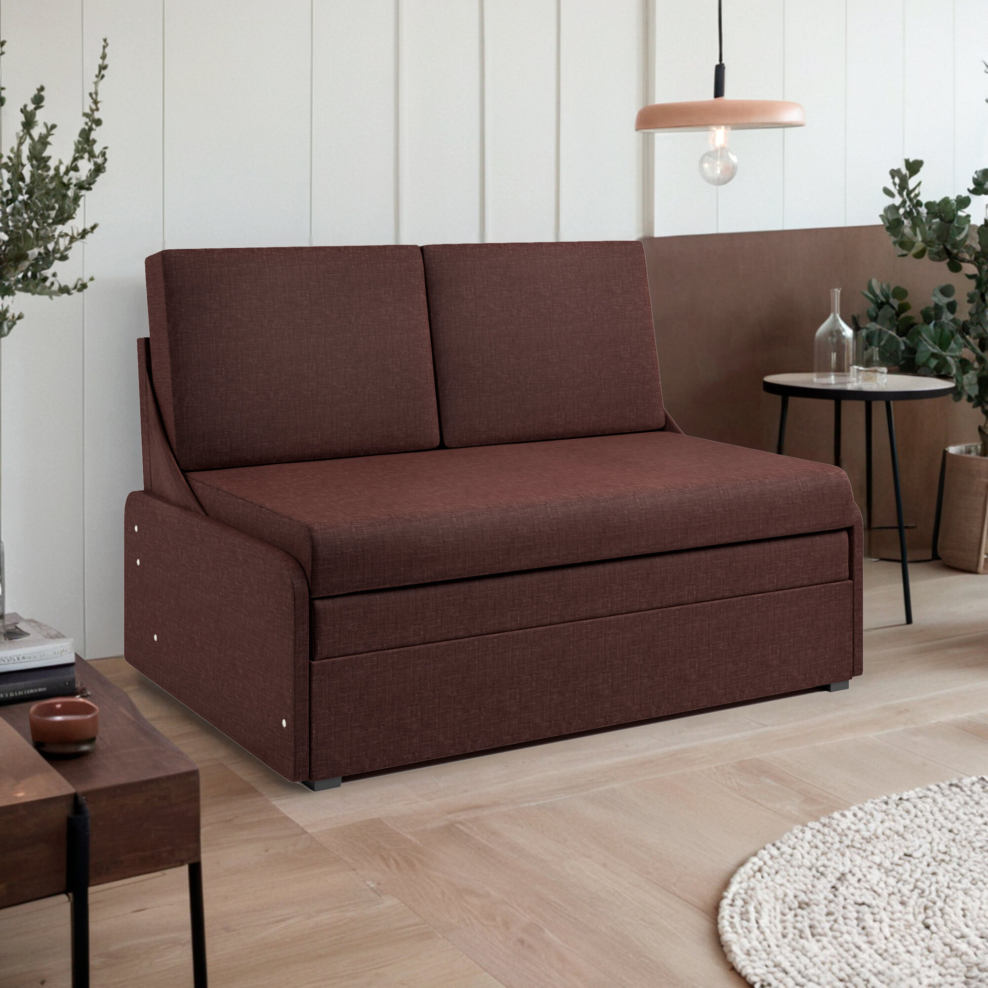 Диван-кровать Уют-2, 128х85х85 см, раскладной, прямой, шоколад