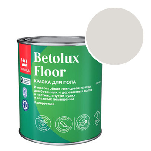 Краска Tikkurila Betolux Floor для полов глянцевая RAL 9002 (Серо-белый - Grey white) 0,9 л