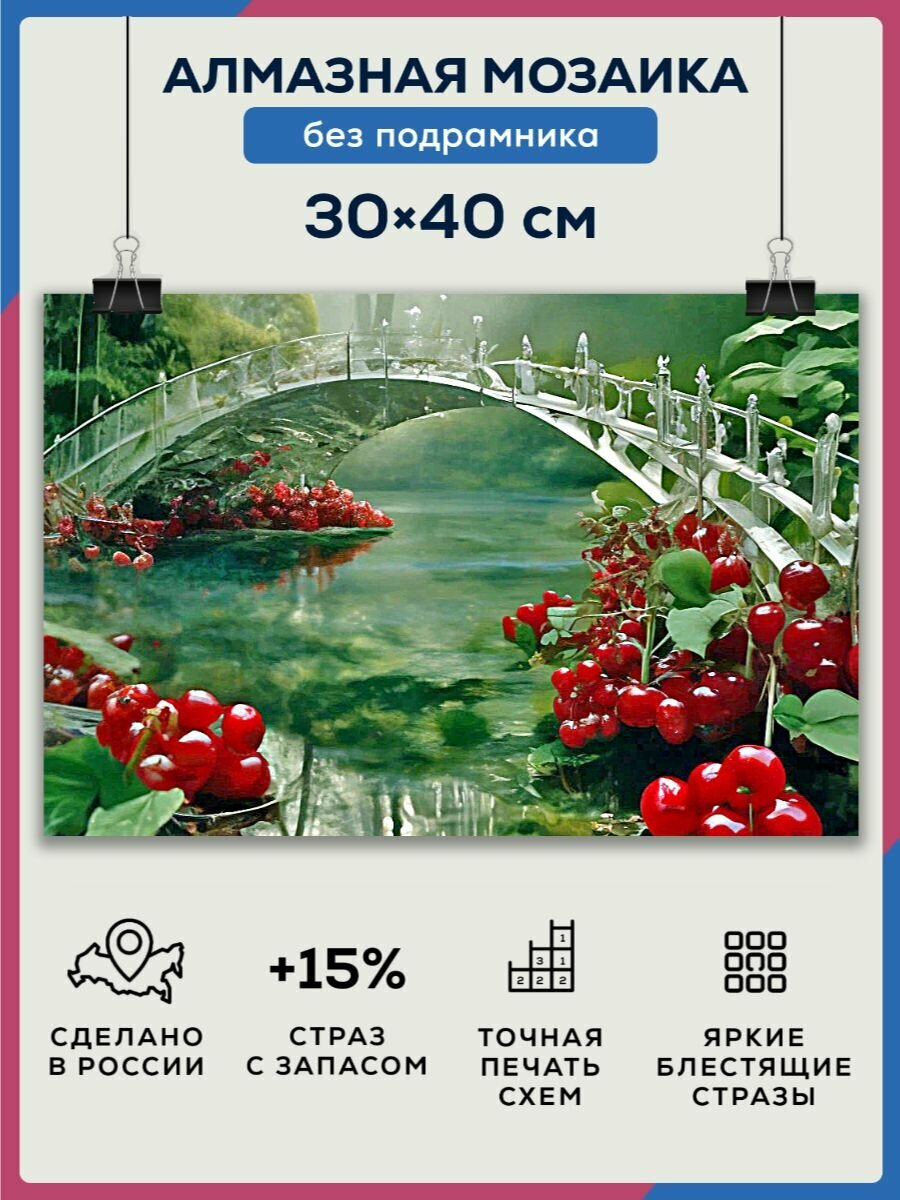 Алмазная мозаика 30x40 Загадочный сад без подрамника