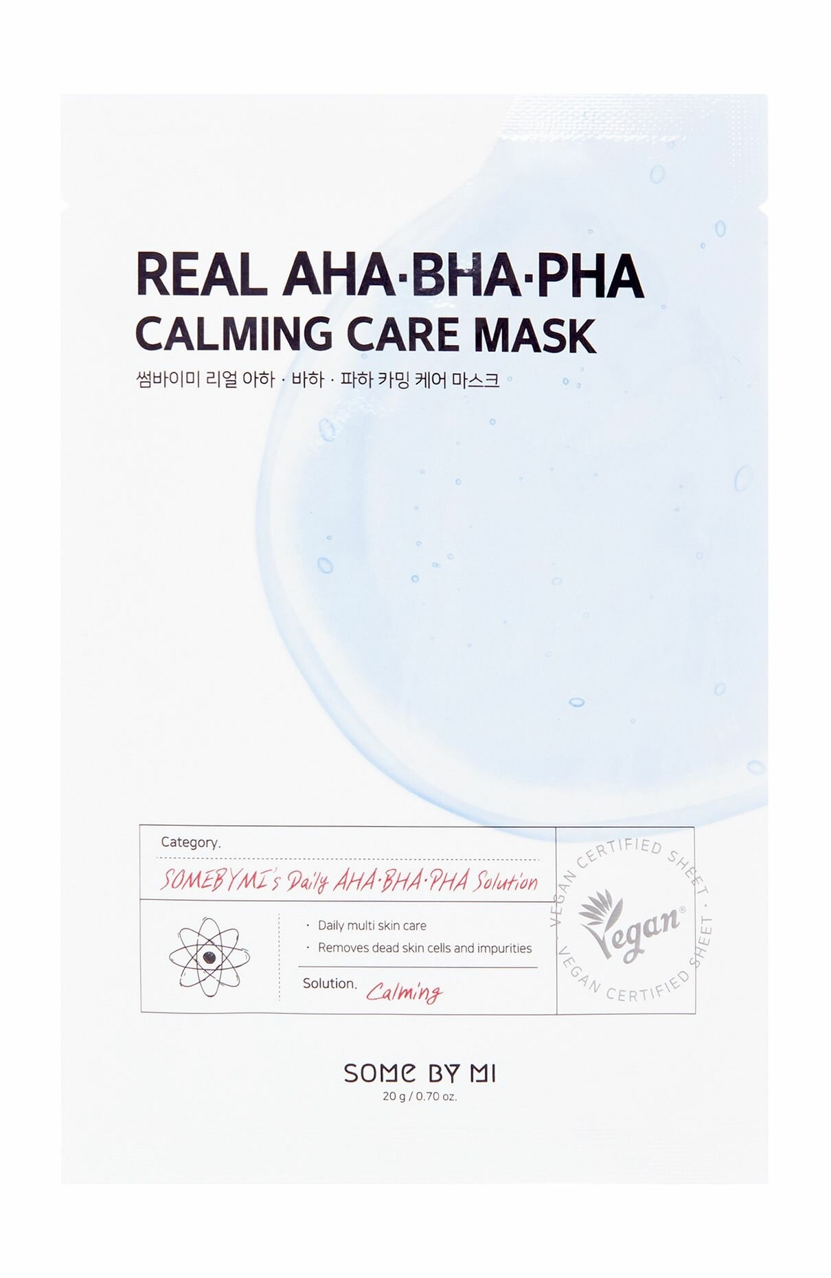 SOME BY MI Тканевая маска для лица с кислотами Real Aha-Bha-Pha успокаивающая, 20 г