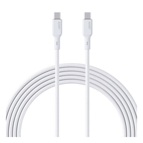 Кабель Aukey USB-C to USB-C 100 Вт 5А 1.8 м (СB-KCC102) белый