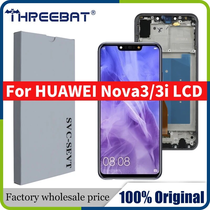 6,3-дюймовый ЖК-дисплей для Huawei Nova 3, ЖК-дисплей PAR-LX1 PAR-LX9 PAR-AL00, сенсорный экран для Huawei Nova 3i INE-LX1 LCD Nova 3 No Frame