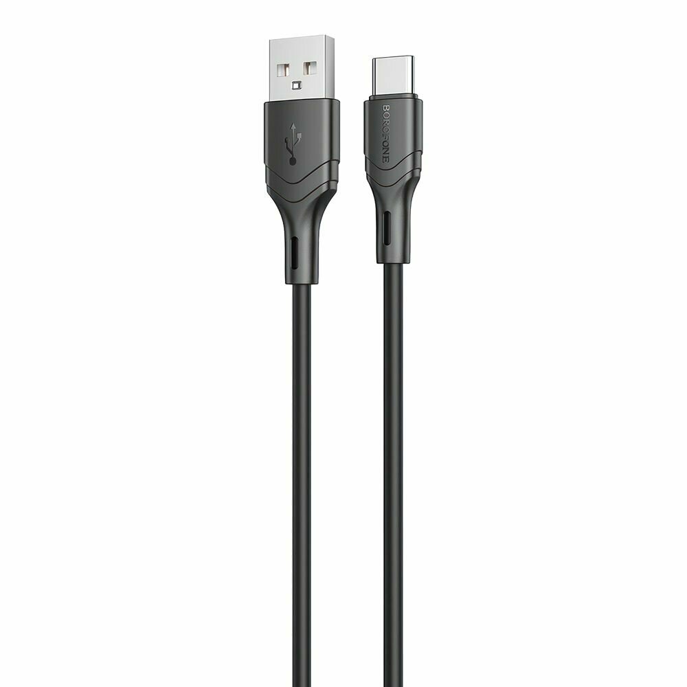 USB кабель BOROFONE BX99 Method Type-C, 3А, 1м, силикон (черный)