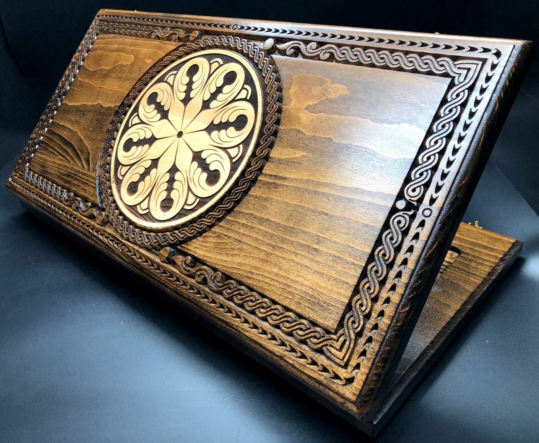 Нарды резные авторские "Орнамент Узор-2" большие 60х60 см