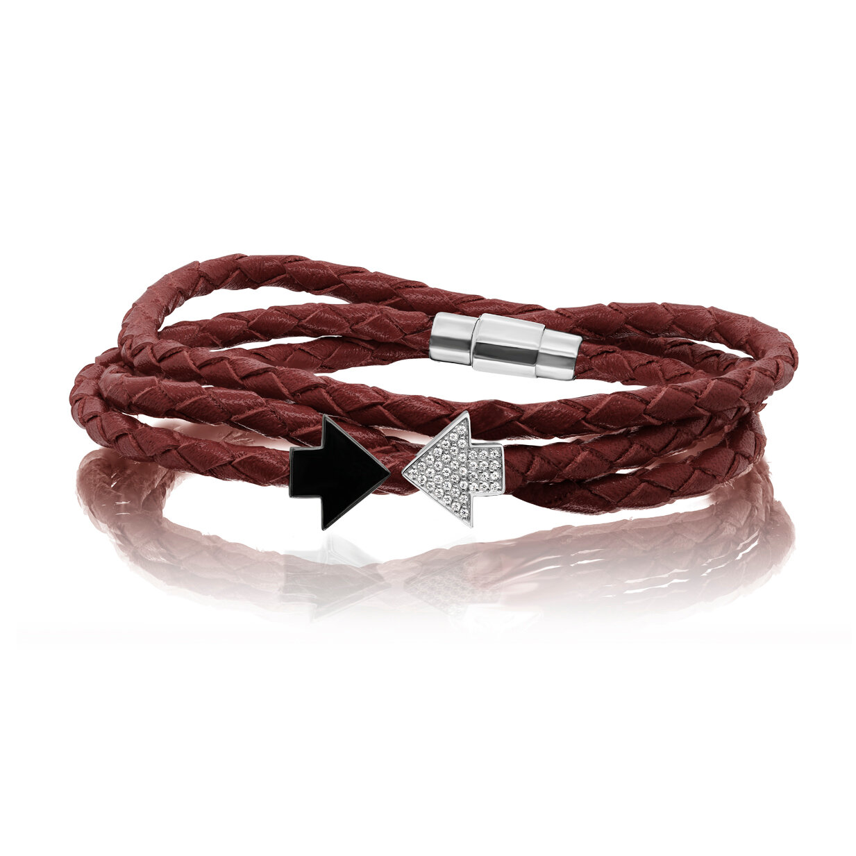 Браслет-цепочка, серебро, 925 проба, родирование, фианит