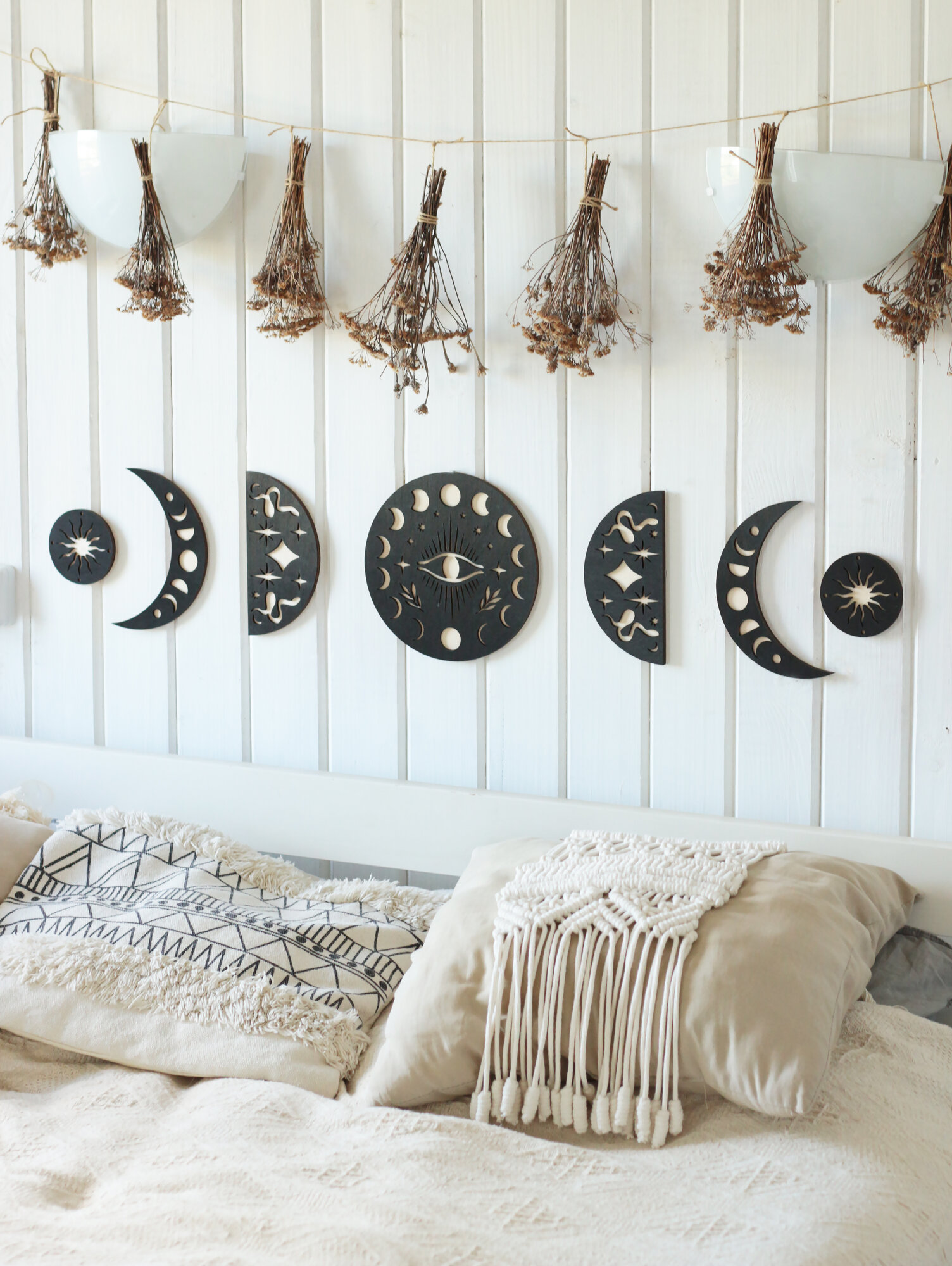 Бохо декор "Фазы Луны' на стену