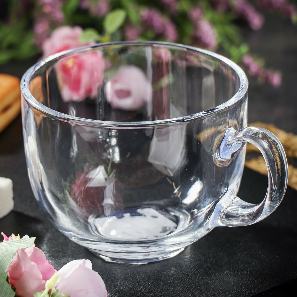 Бульонница стекло, 500 мл, с ручкой, Daniks, SW11, прозрачная