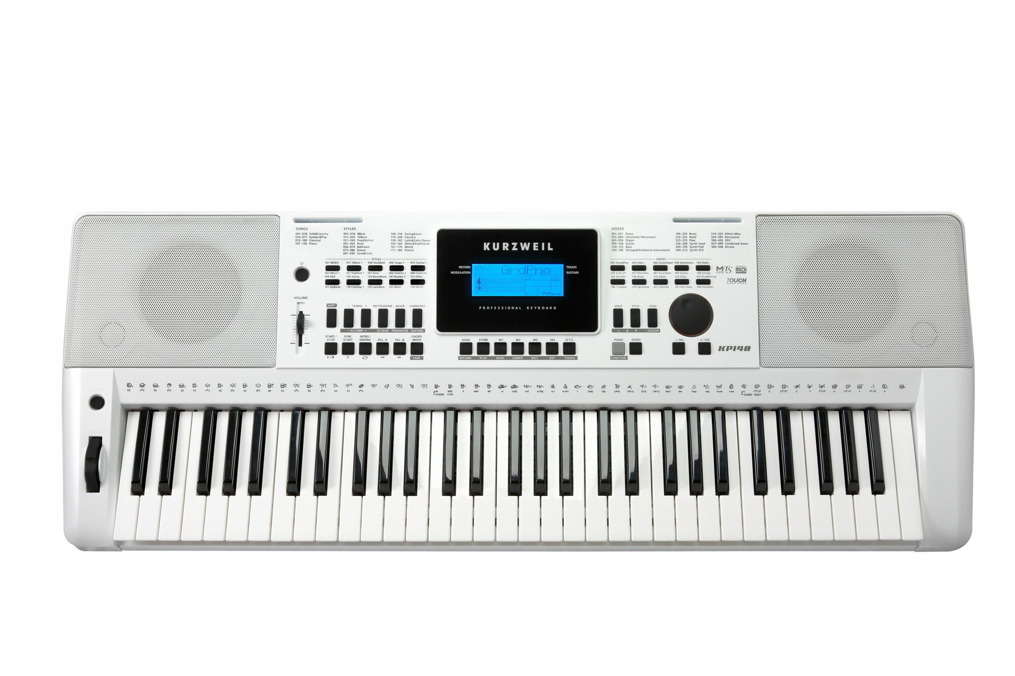 Синтезатор Kurzweil KP140 WH Синтезатор, 61 клавиша, полифония 128, цвет белый
