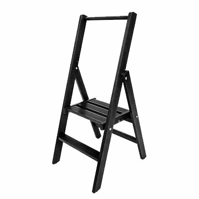 Стремянка деревянная ласточка для дома, две ступени, черный