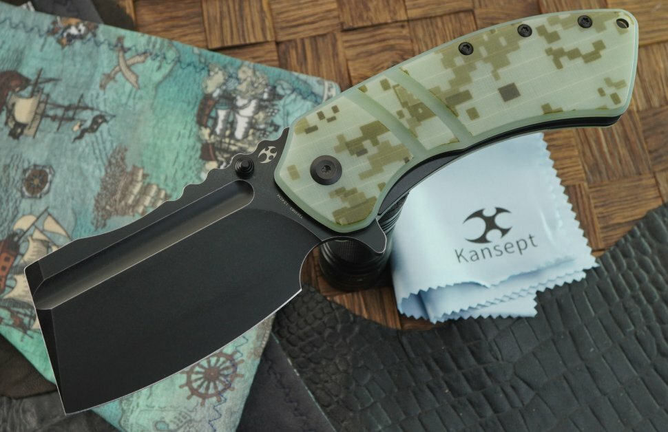 Складной нож Kansept Knives XL Korvid, сталь 154CM, рукоять G-10/камуфляж