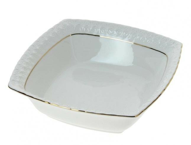 Салатник 800 мл 20 см Снежная королева квадрат Коралл 749168