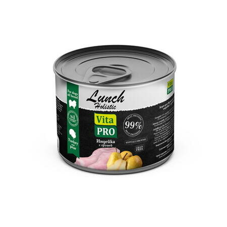 VITA PRO LUNCH 12 шт по 240 г консервы для собак индейка с грушей