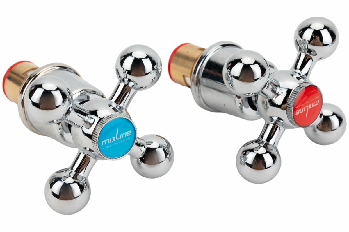 Mixline Кран-букса 1/2 кер 8*24 с маховиком крест ML07 блистер пара 526766