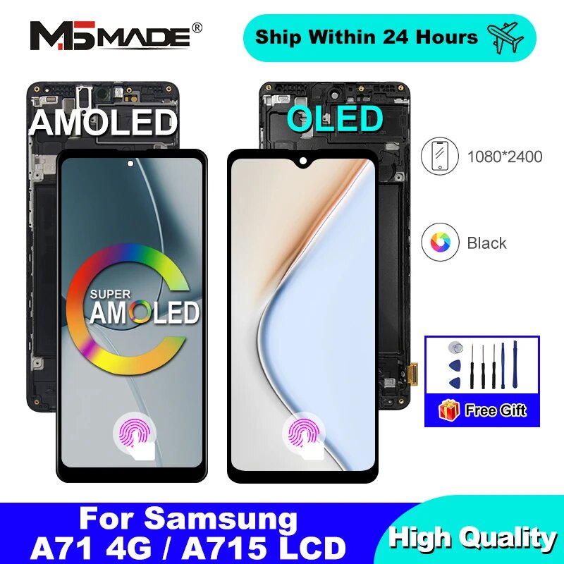6,7 "OEM для Samsung A71 4G LCD SM-A715F/DSN SM-A715F/DS дисплей, сенсорный экран, дигитайзер, Замена для Samsung A715 дисплей
