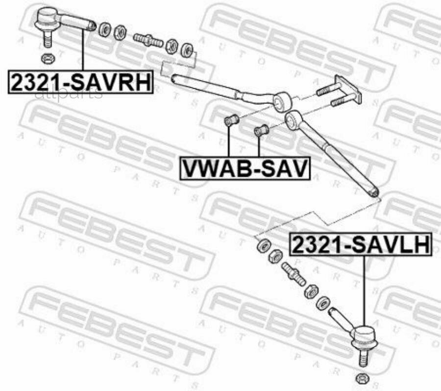 FEBEST VWAB-SAV сайлентблок рулевой тяги VOLKSWAGEN GOL 2003-2006 [BR]